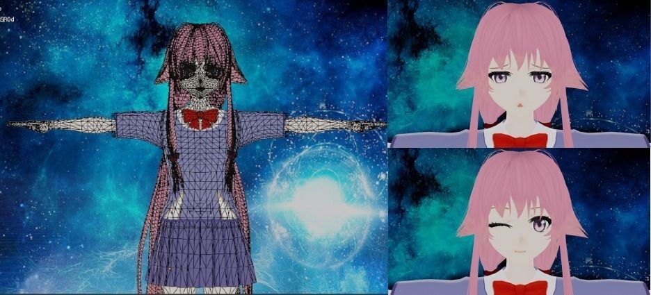 3D model Yuno Gasai - Original 3d character for vrchat VR / AR / low ...