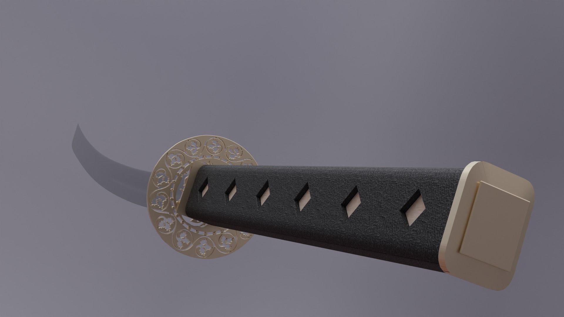 realastic Katana sword 3D model | CGTrader