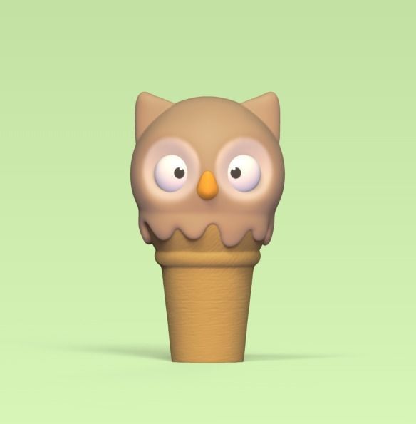 Owl Ice Cream 3D model 3D printable | CGTrader