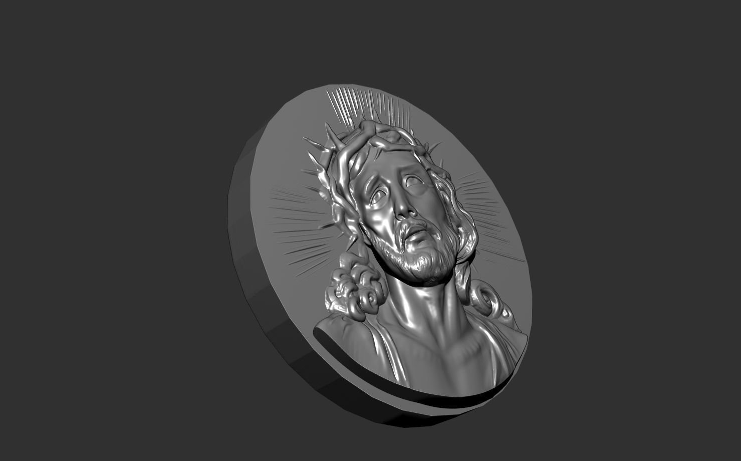 JESUS CHRIST JESUS OF NAZARETH JESUS ON SILVER COIN 3D model 3D ...
