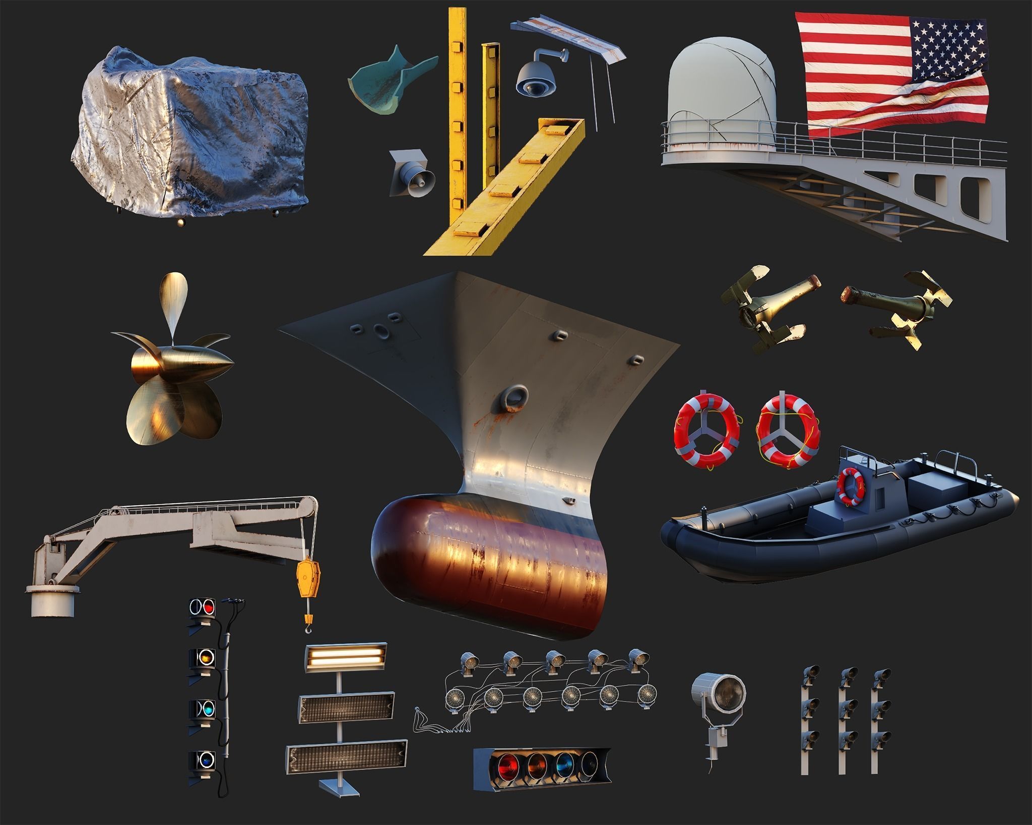 Aircraft Carrier 3D model rigged | CGTrader