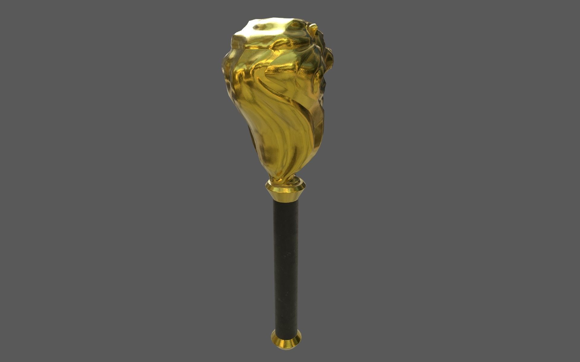3D model Golden Staff VR / AR / low-poly | CGTrader