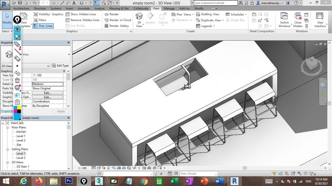 Revit modern kitchen cabinet families 3D model | CGTrader