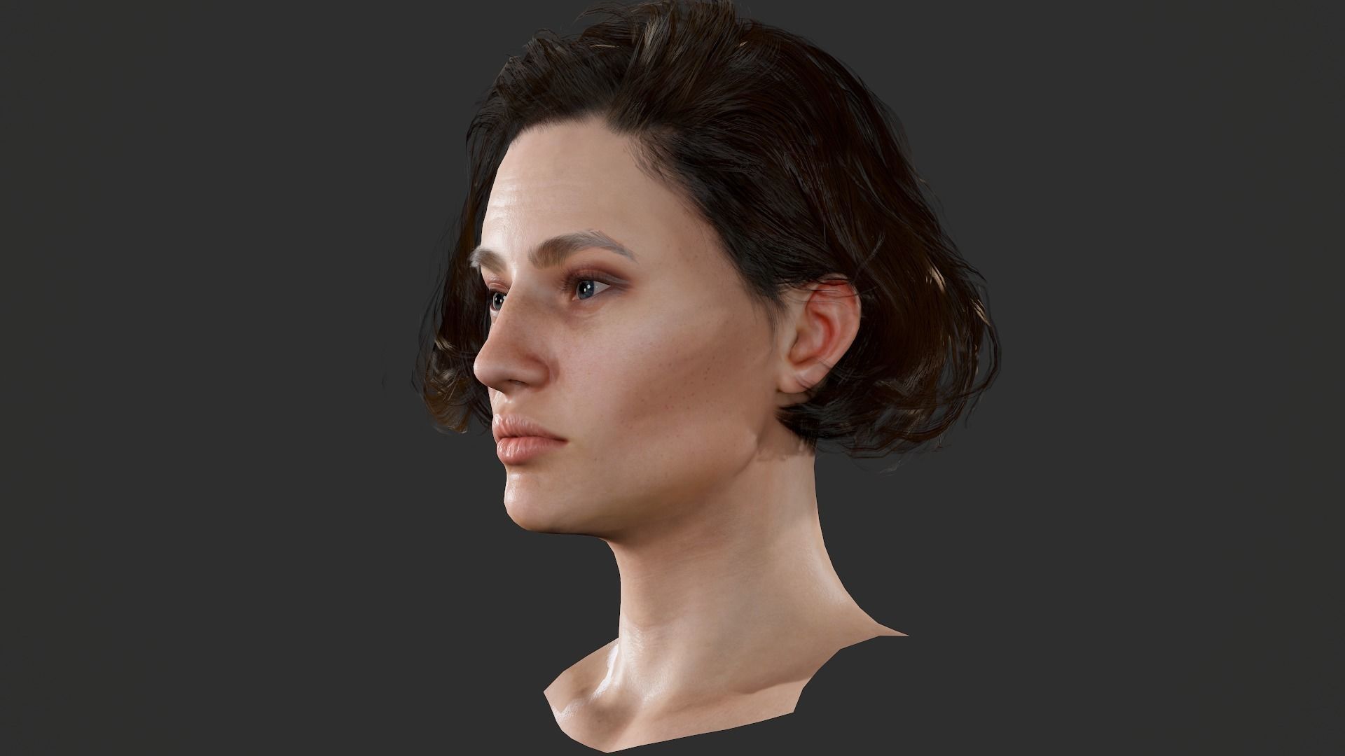 Realistic model of female head Anna free 3D model | CGTrader
