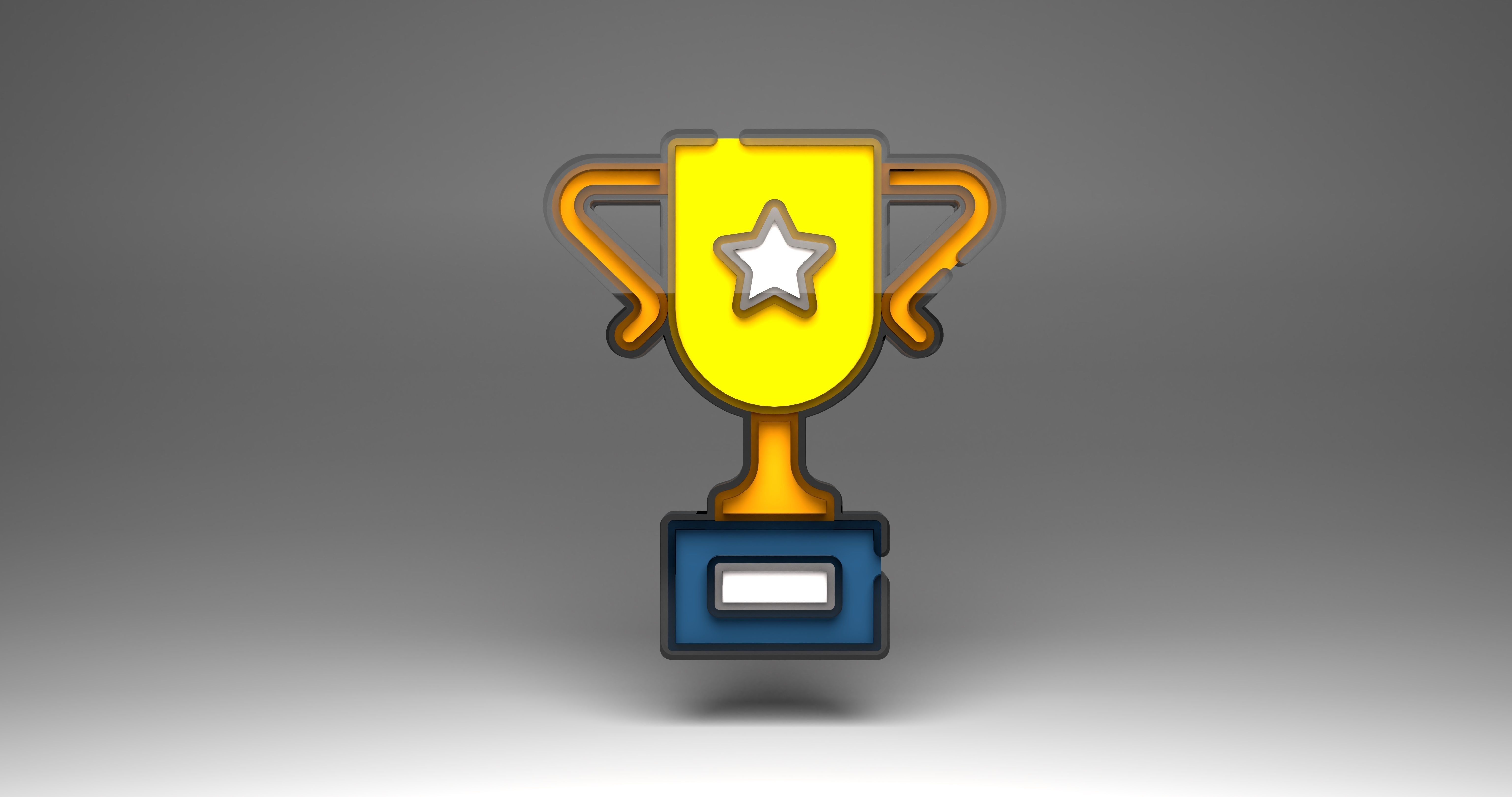 Trophy in 3D Flat Icon free 3D model | CGTrader