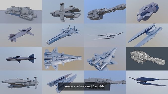 3D Model Collection Low-poly technics set VR / AR / low-poly | CGTrader