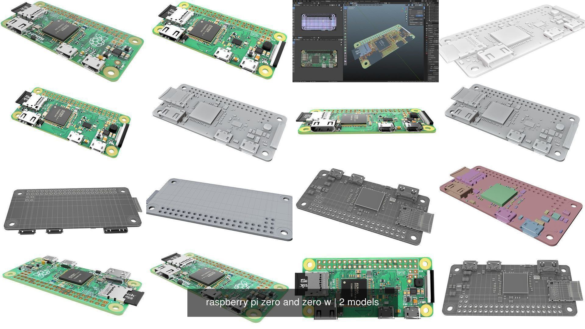 3D Model Collection raspberry pi zero and zero w VR / AR / low-poly ...