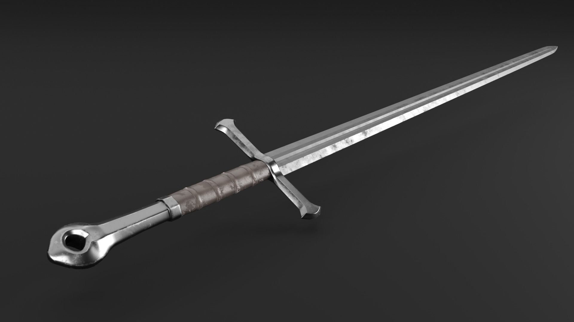 Medieval Longsword Sword PBR Game Ready Low Poly 3D model | CGTrader