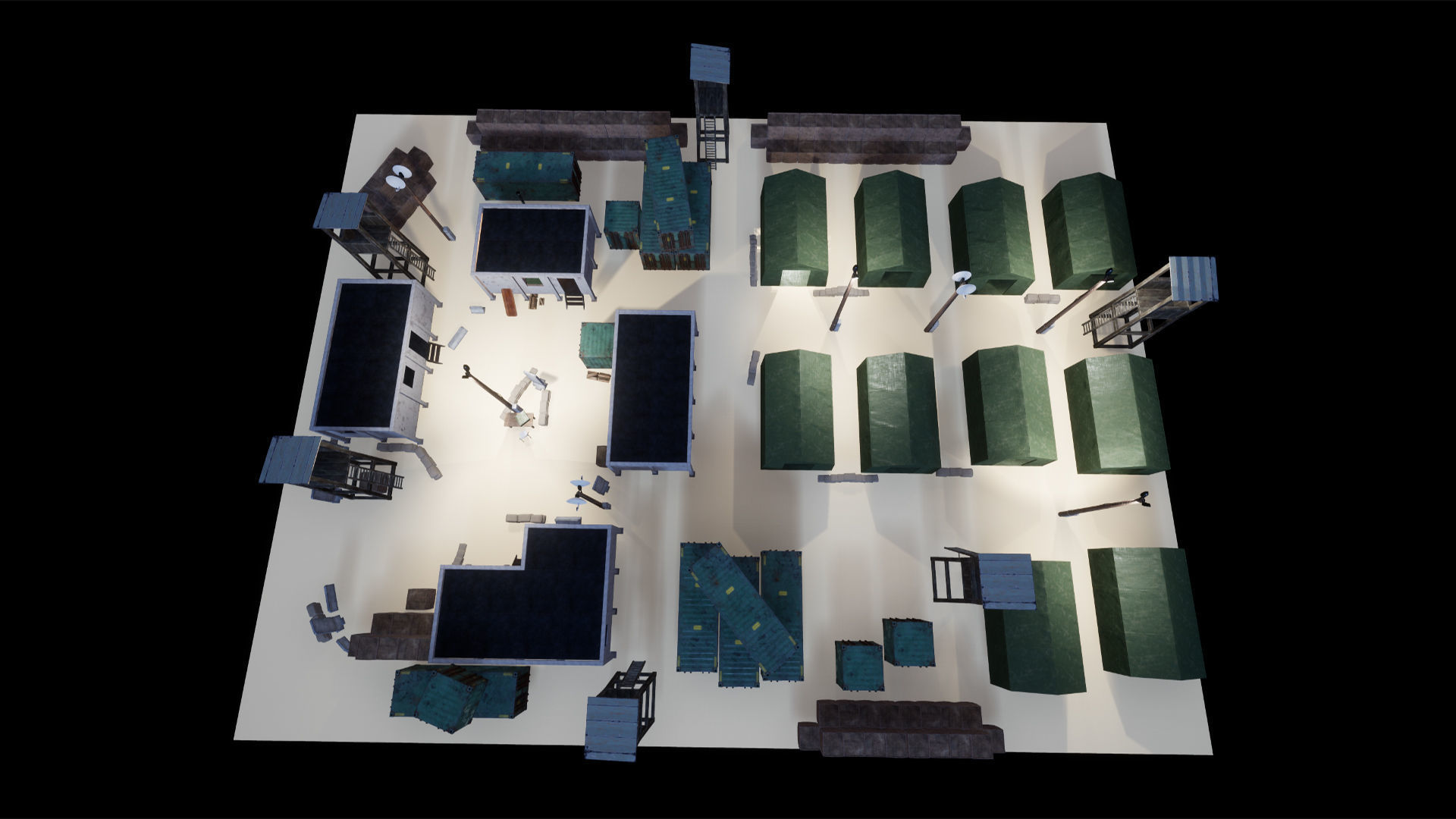 3D model Modular military base with props VR / AR / low-poly | CGTrader