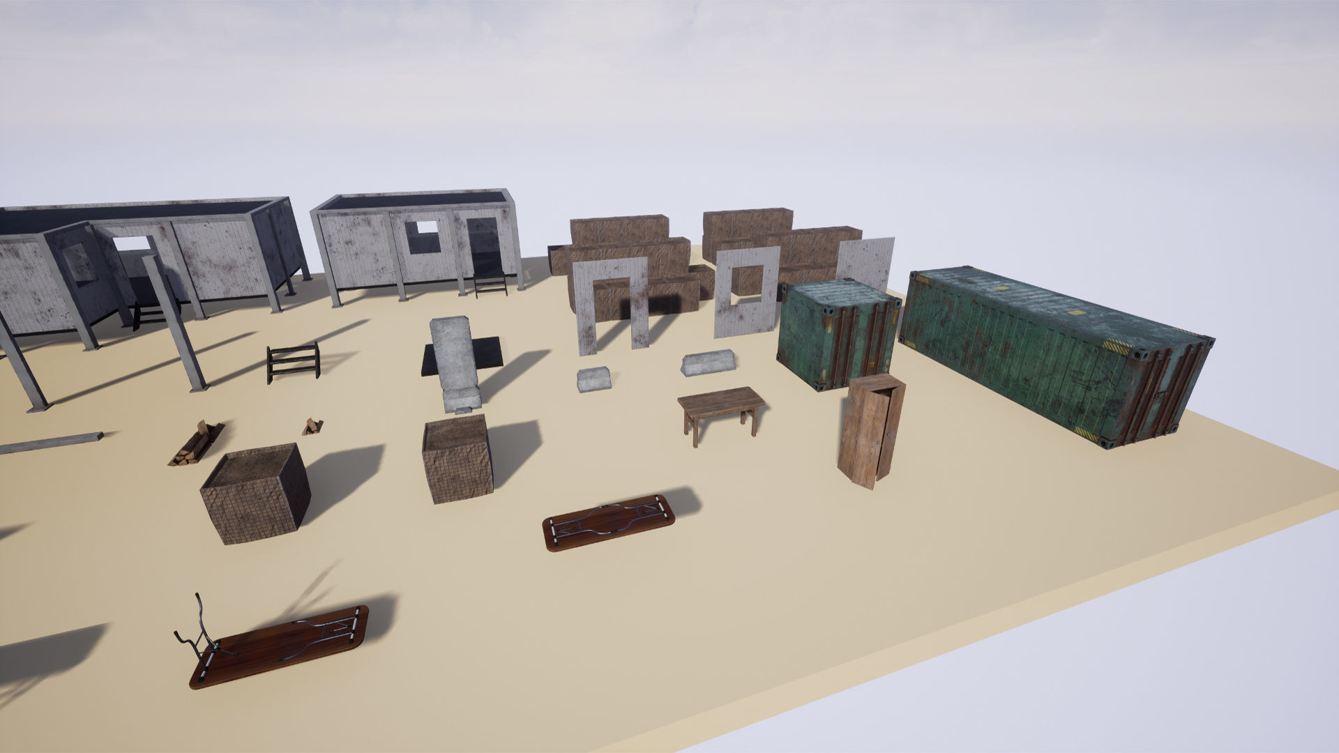 3D model Modular military base with props VR / AR / low-poly | CGTrader