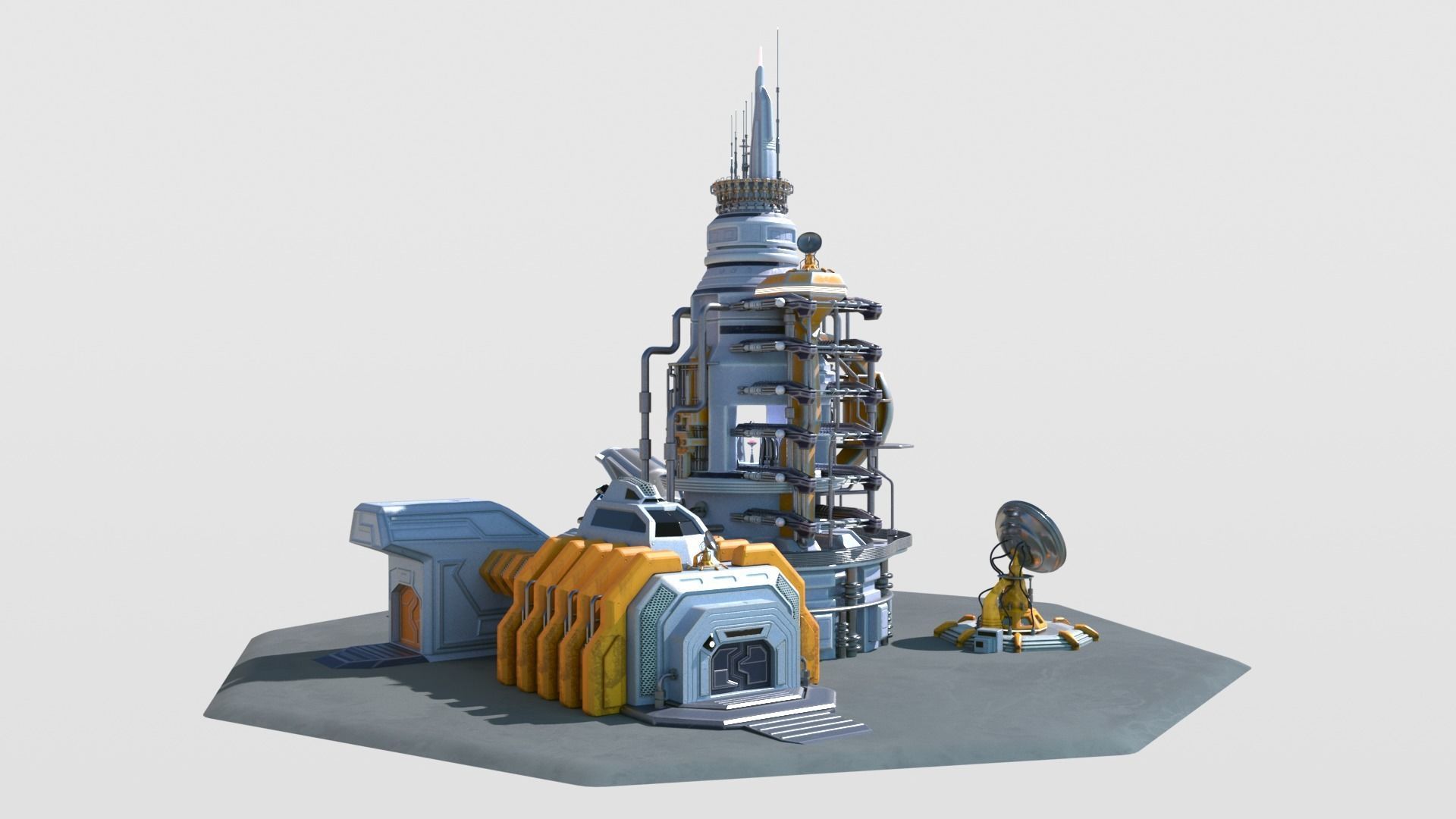 Scifi military base 3D model | CGTrader