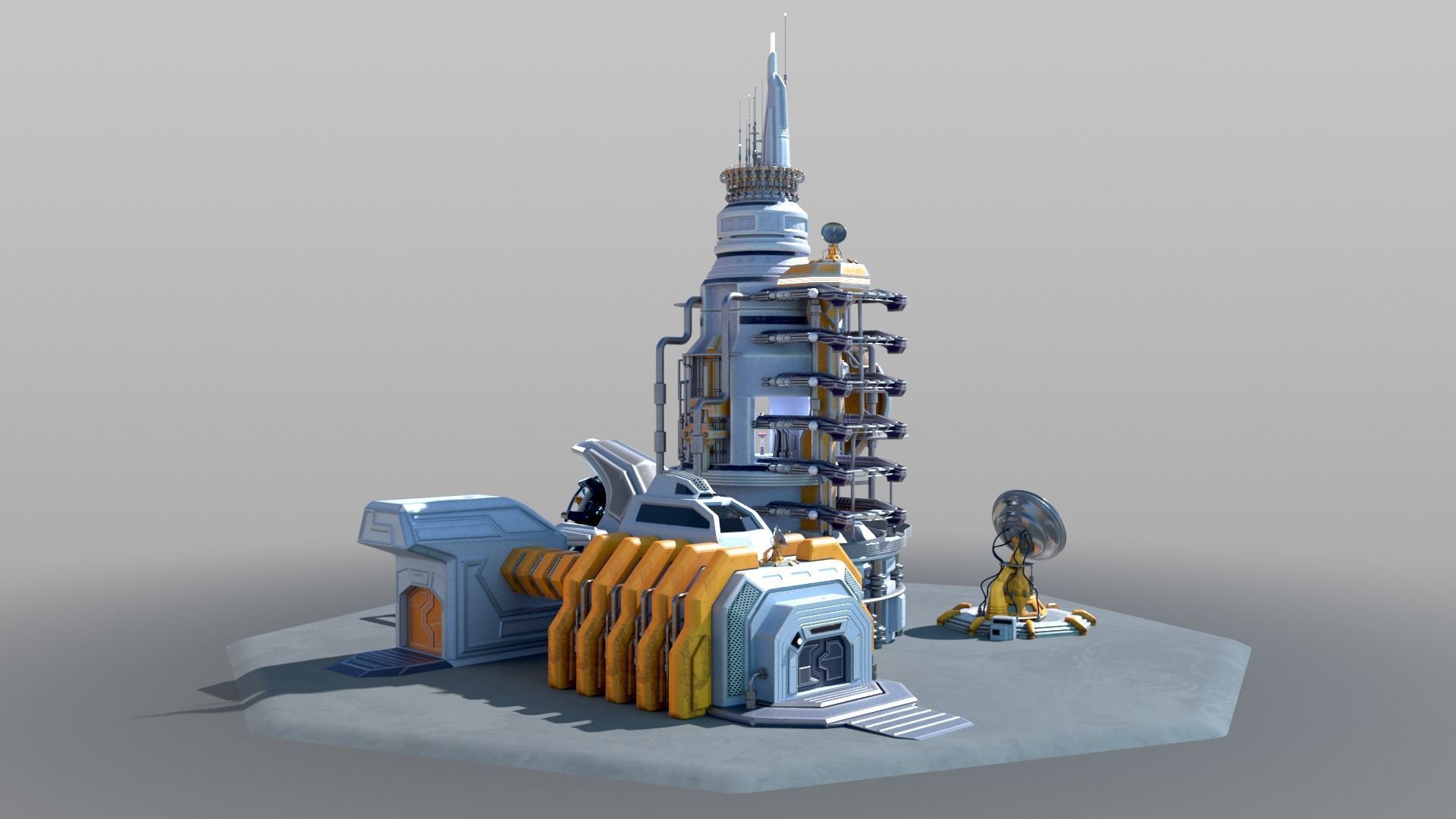 Scifi military base 3D model | CGTrader