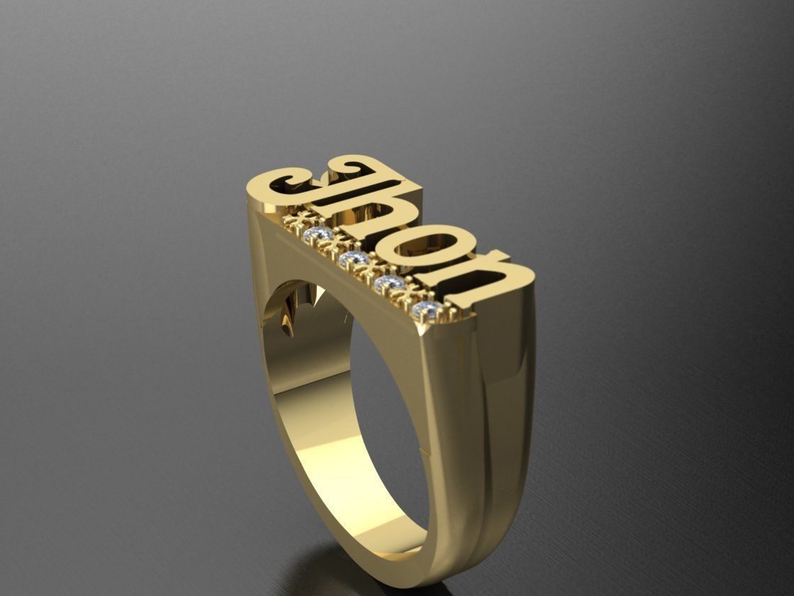 ring name JHON 3D model 3D printable | CGTrader