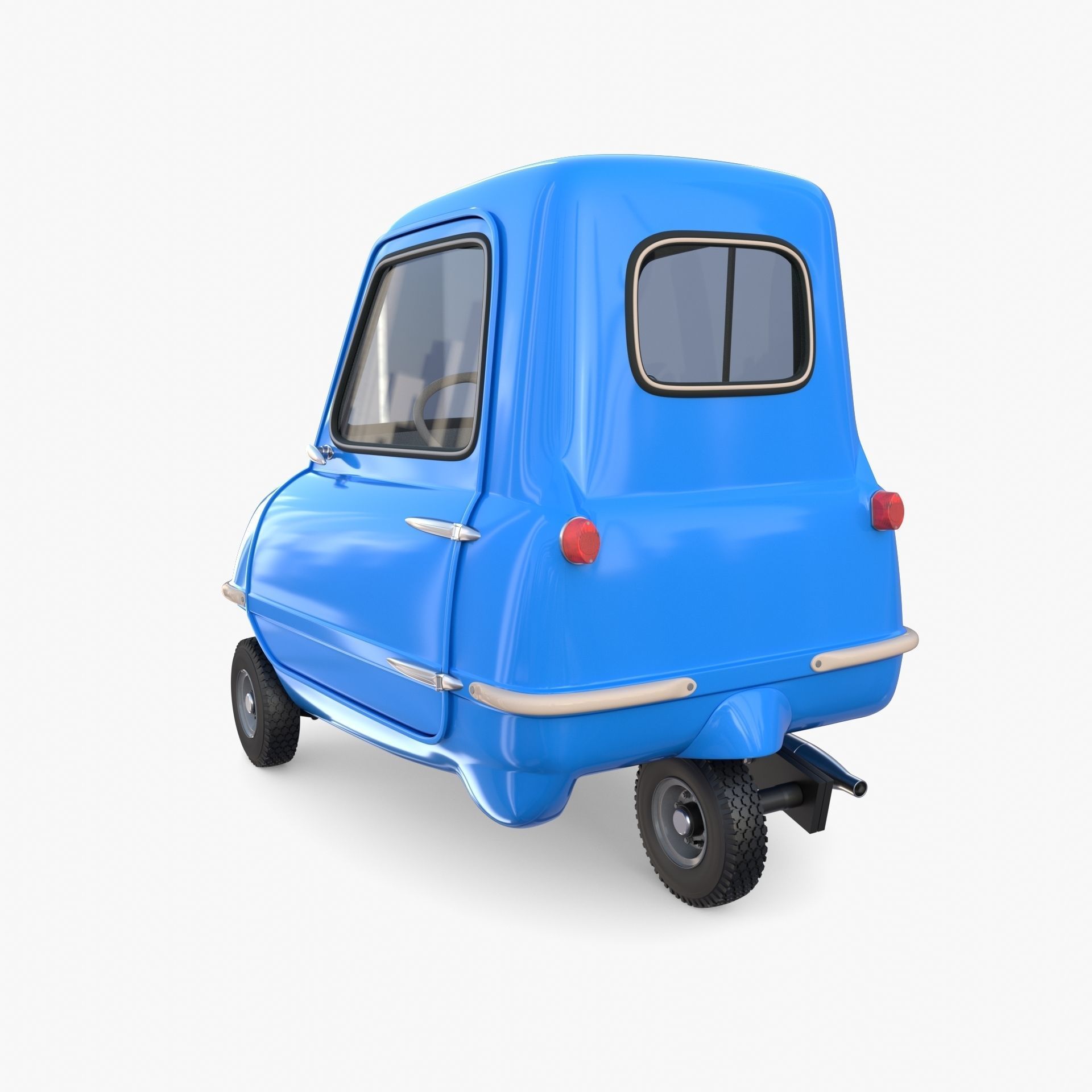 Peel P50 Blue with interior and chassis 3D model | CGTrader
