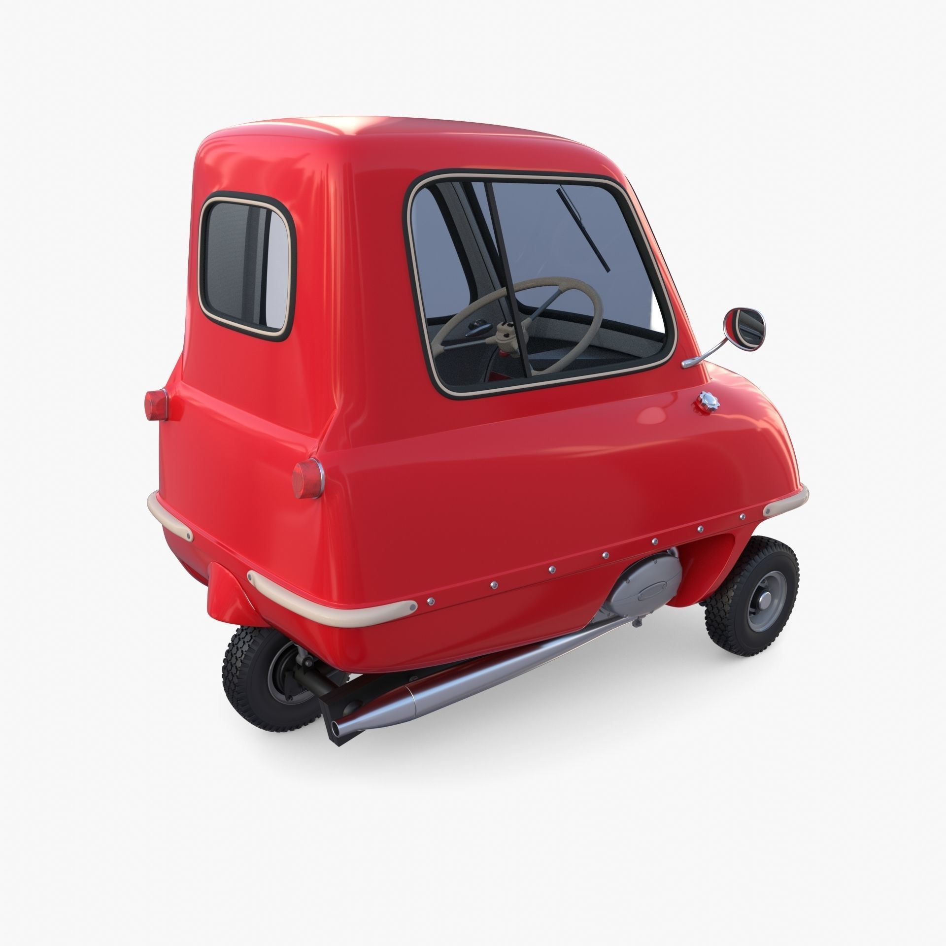 Peel P50 Red with interior and chassis 3D model | CGTrader