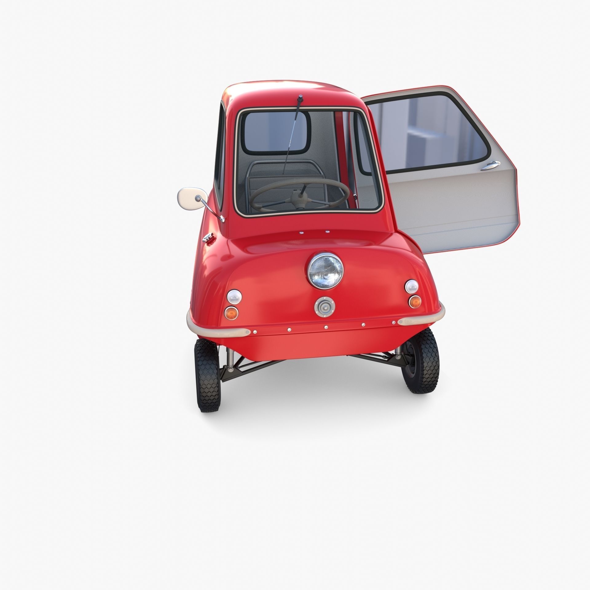 Peel P50 Red with interior and chassis 3D model | CGTrader