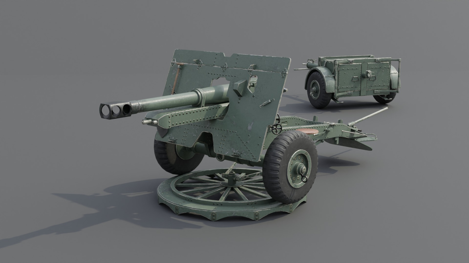 3d Model Ordnance Qf 25 Pounder Field Gun Vr Ar Low Poly Cgtrader
