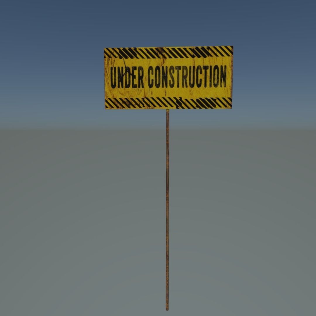 under construction sign free VR / AR / low-poly 3D model | CGTrader