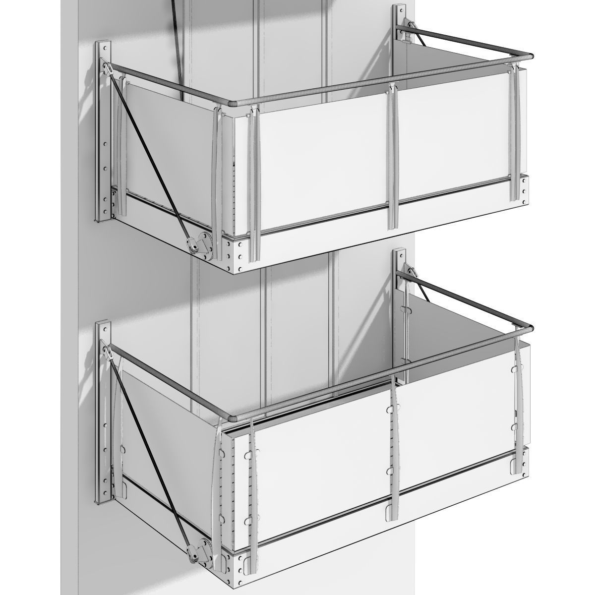 Metal balcony 3 types of console balconies 3D model | CGTrader