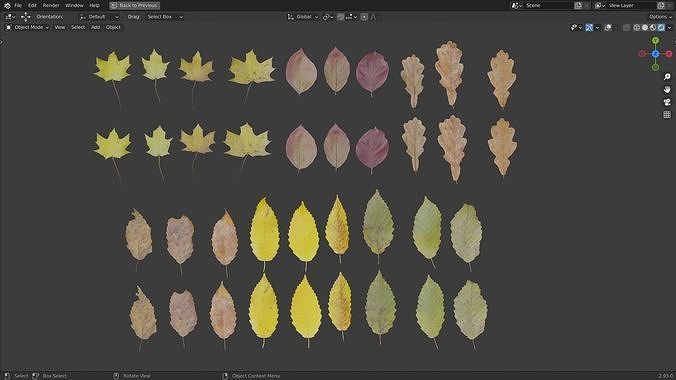 Fall Autumn Leaves Pack 3D model | CGTrader