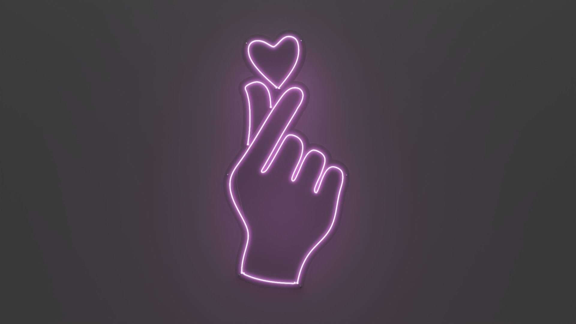 Korean Love Sign - Neon Sign 3D model | CGTrader