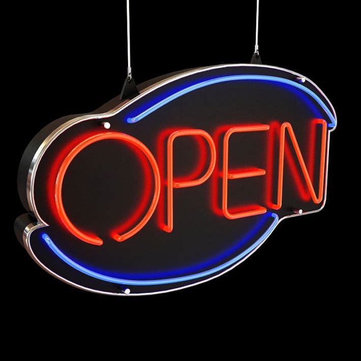 Red Blue Hanging Neon Light 3D model | CGTrader