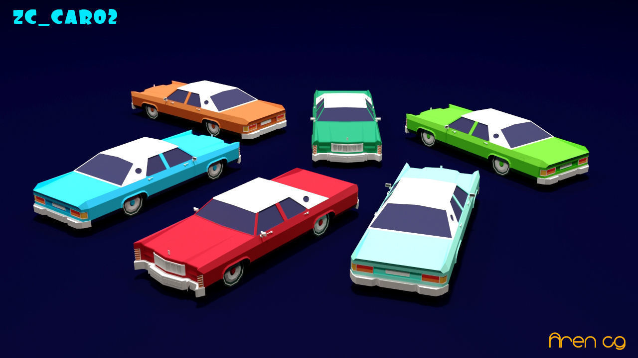 3D model 59 rigged and drivable Lowpoly cars VR / AR / low-poly rigged ...