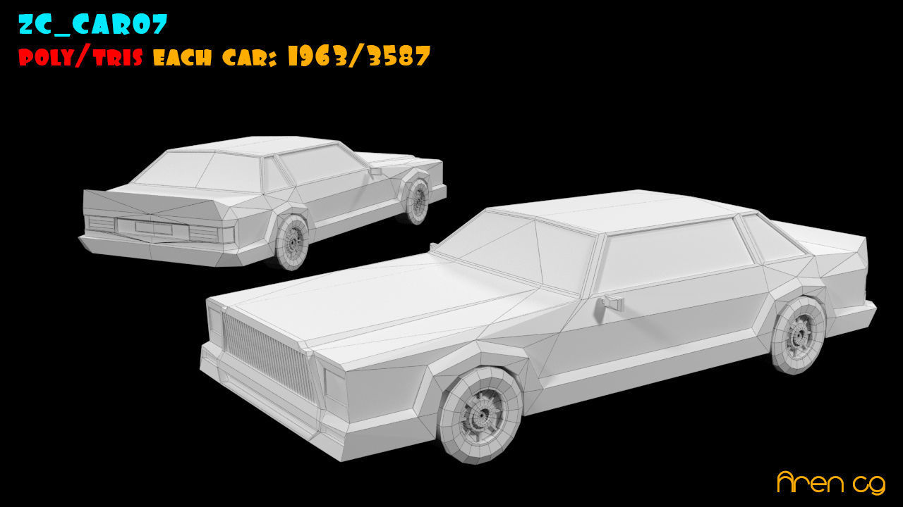 3D model 59 rigged and drivable Lowpoly cars VR / AR / low-poly rigged ...