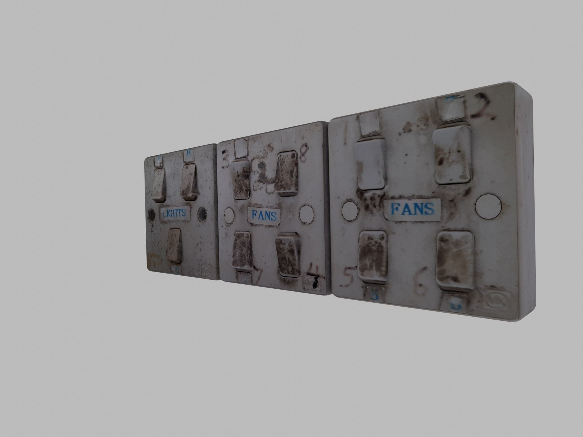 Fan and Light Switch free 3D model | CGTrader