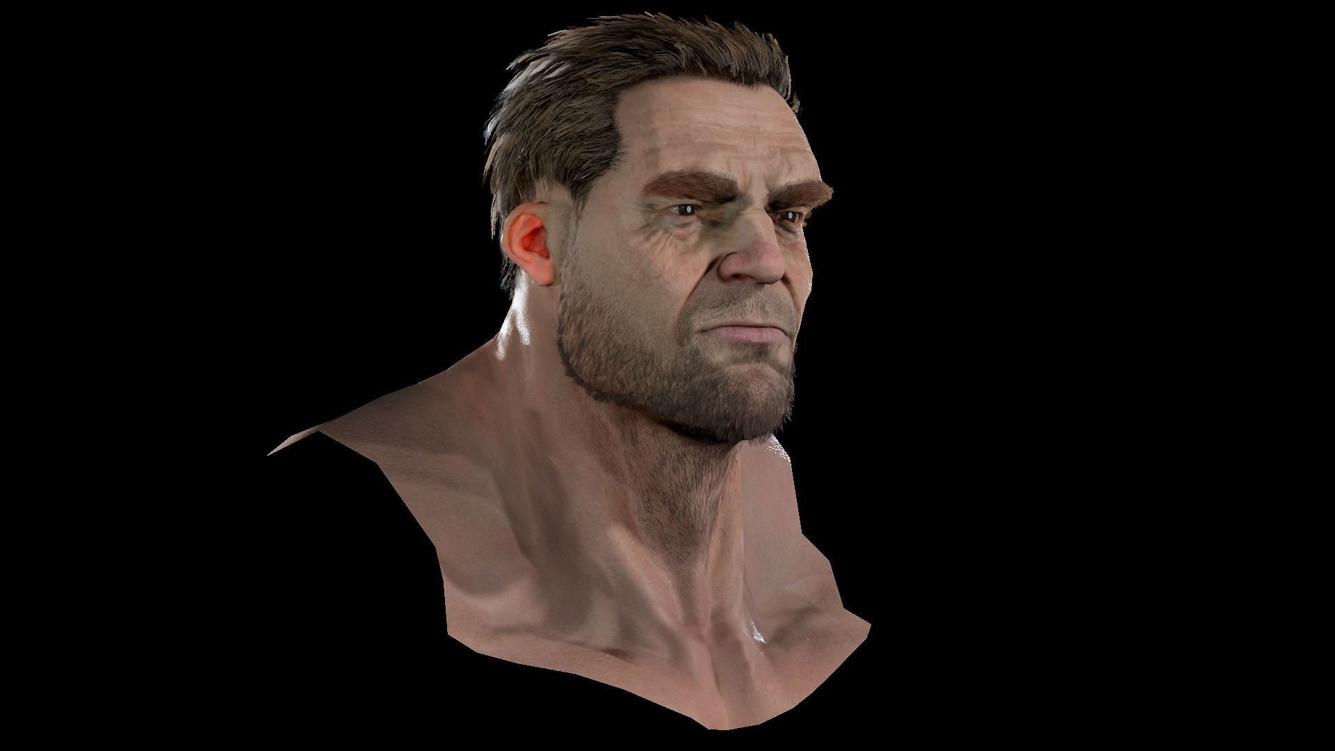 3D model Realistic model of male head Marshall VR / AR / low-poly ...