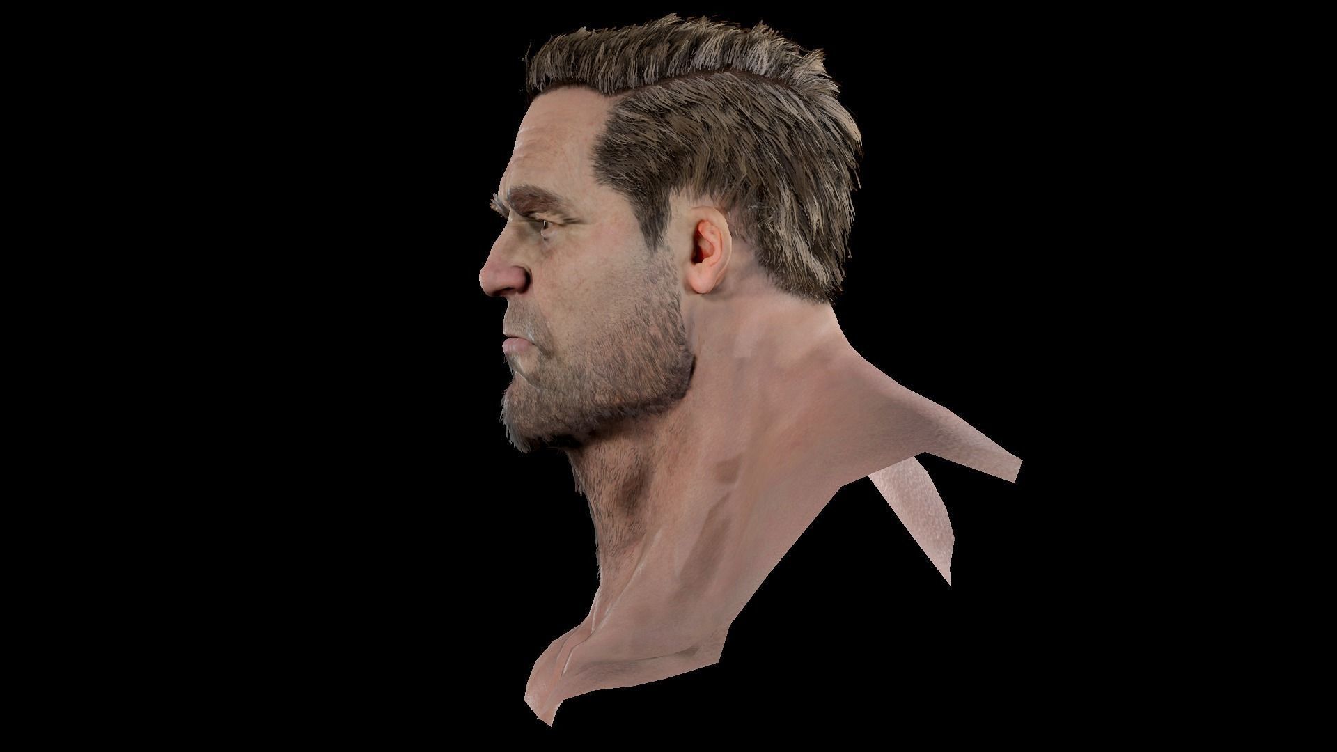 3D model Realistic model of male head Marshall VR / AR / low-poly ...