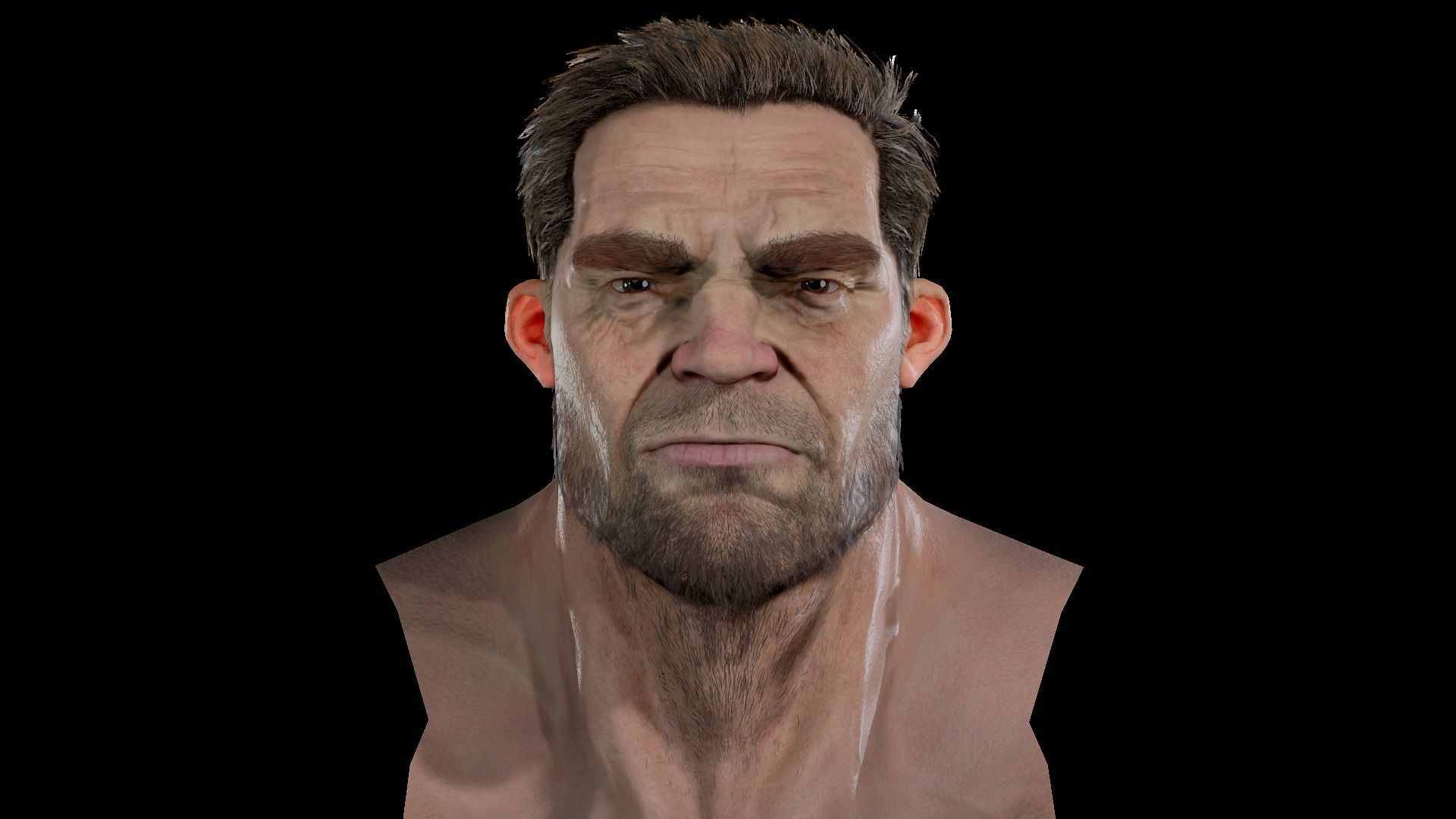 3D model Realistic model of male head Marshall VR / AR / low-poly ...