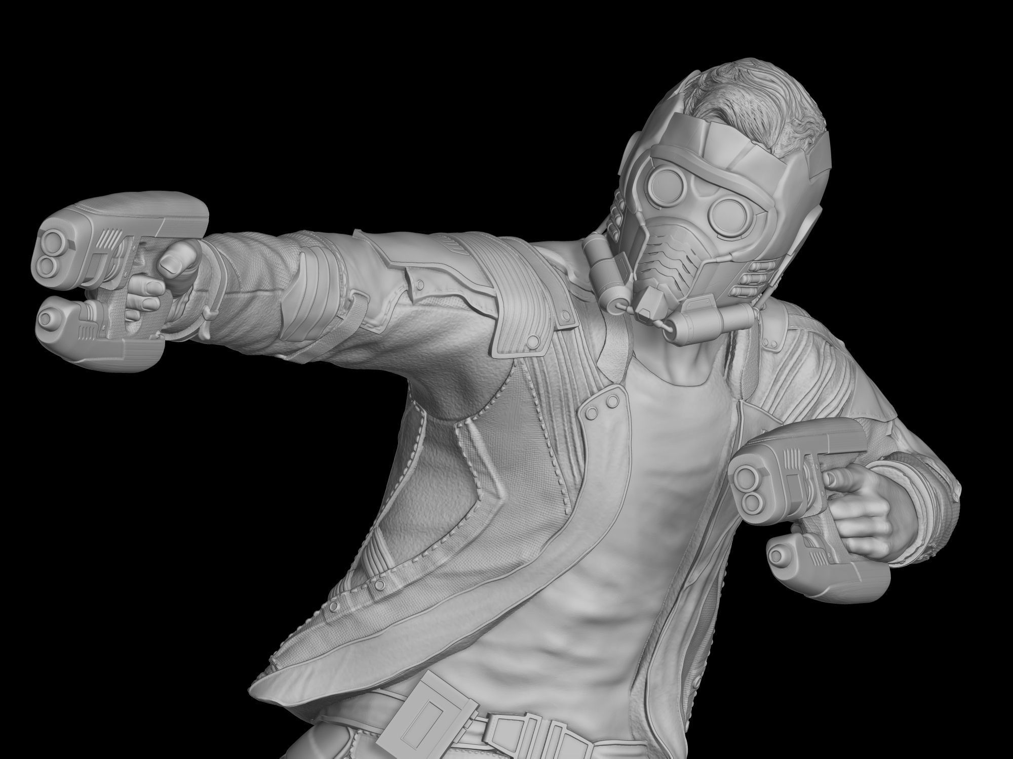 Starlord statue of man jumping on disc 3D model 3D printable | CGTrader
