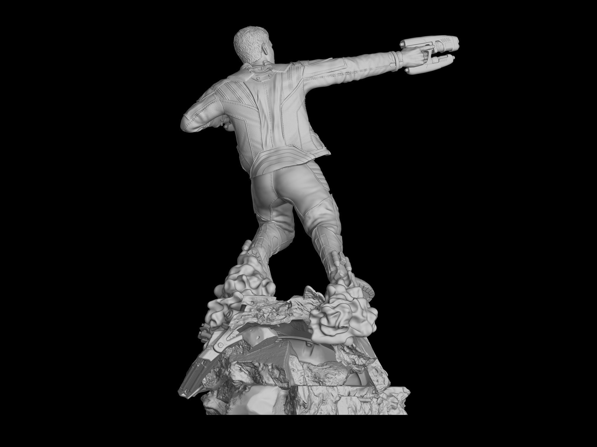 Starlord statue of man jumping on disc 3D model 3D printable | CGTrader