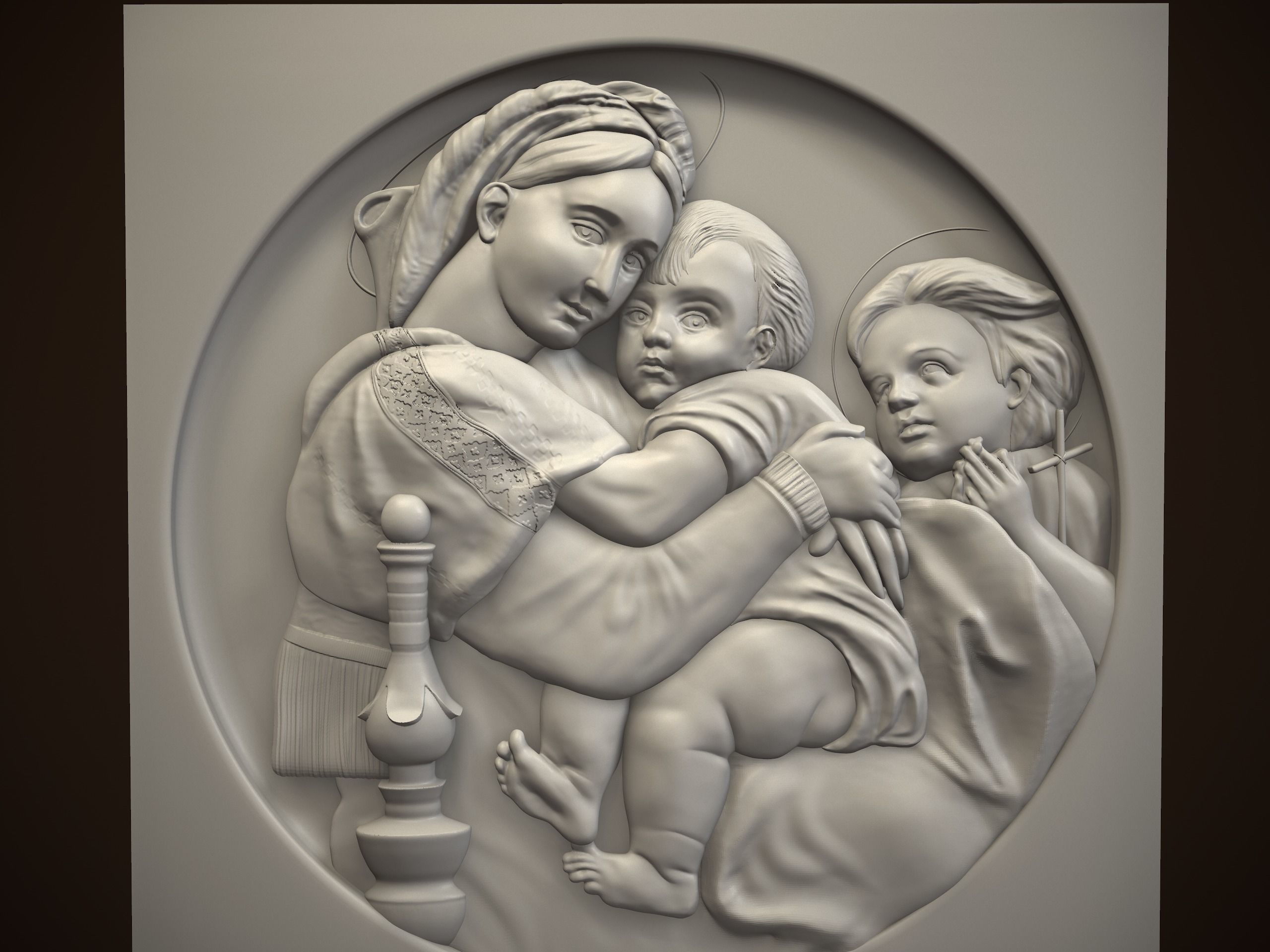 Madonna of the chair 3D model 3D printable | CGTrader