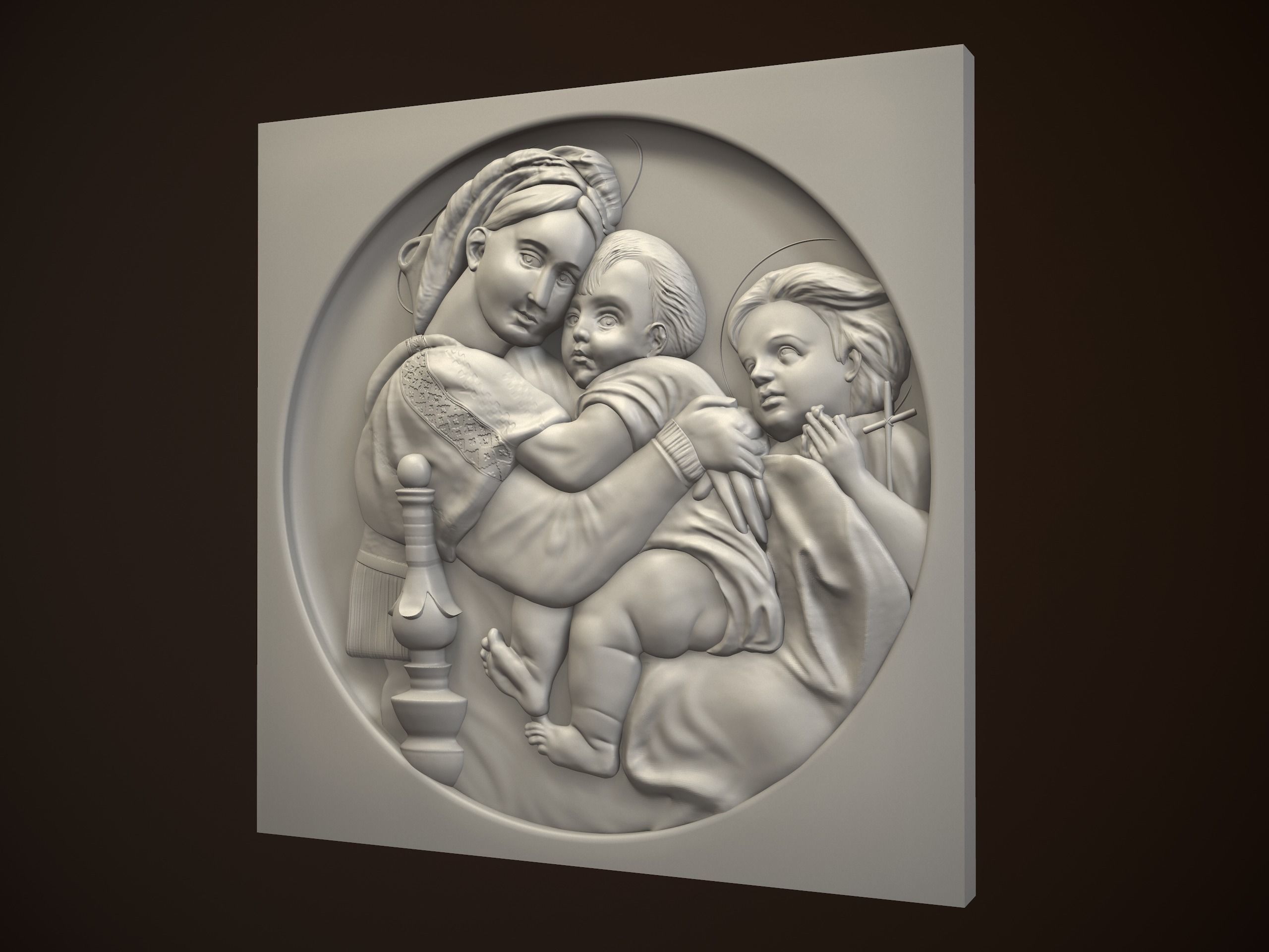 Madonna of the chair 3D model 3D printable | CGTrader