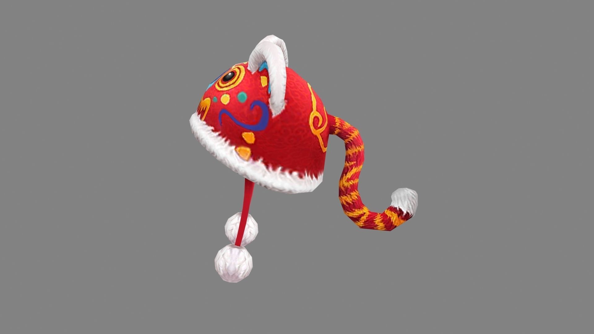 3D model Cartoon fabric tiger hat - Chinese New Year costumes VR / AR ...