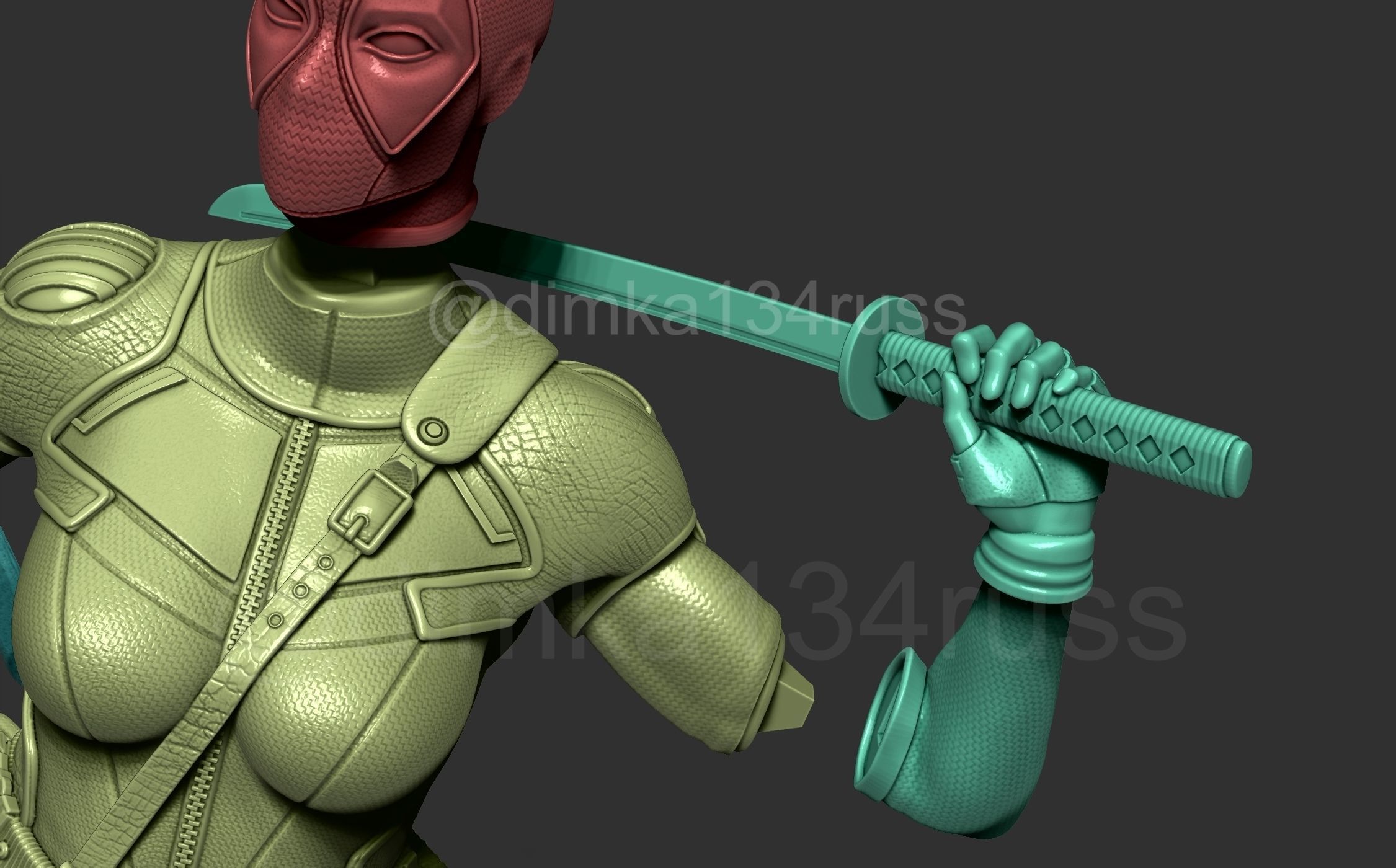 Deadpool 3D model 3D printable | CGTrader