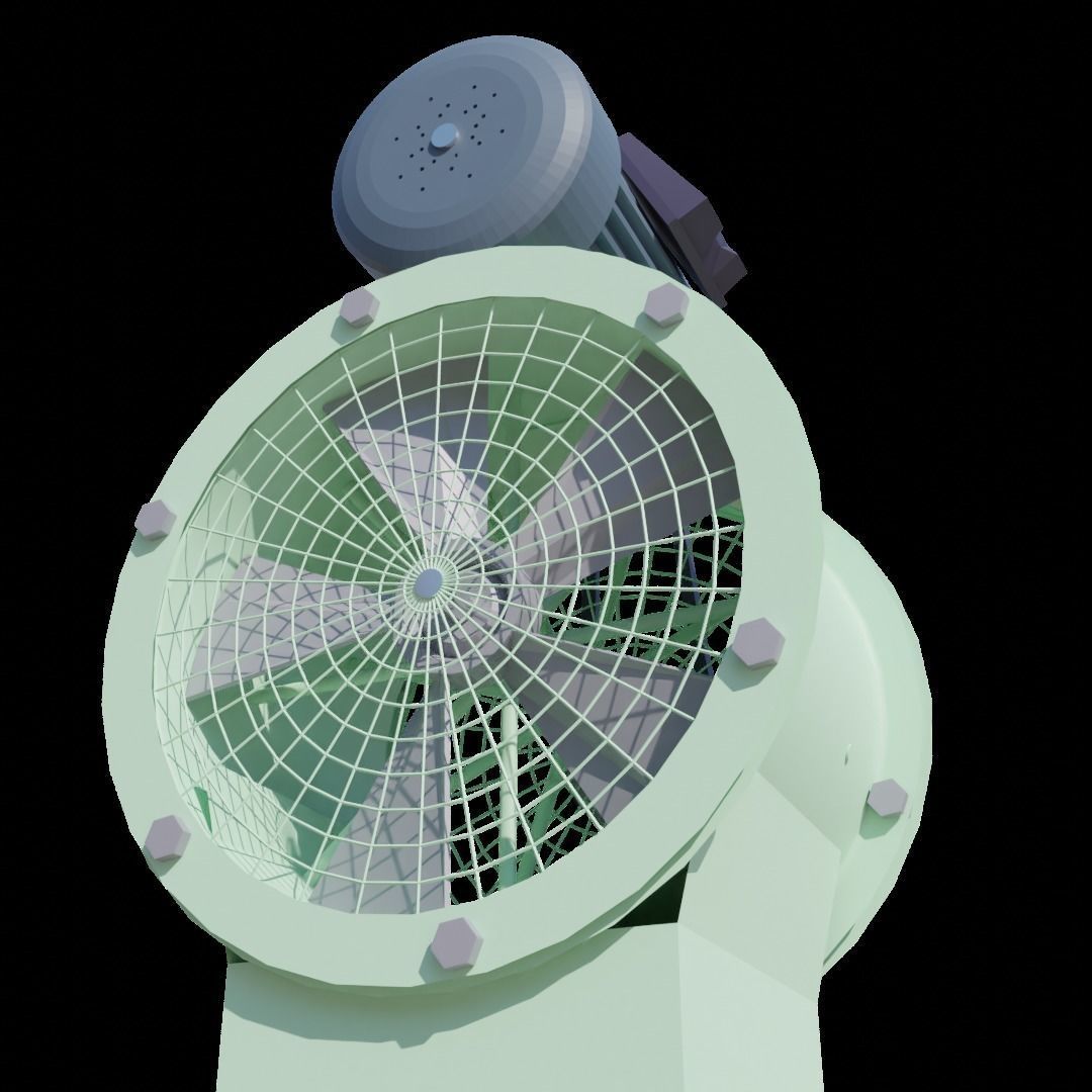 Electric Motor Blower Fan - Belt Driven 3D model | CGTrader