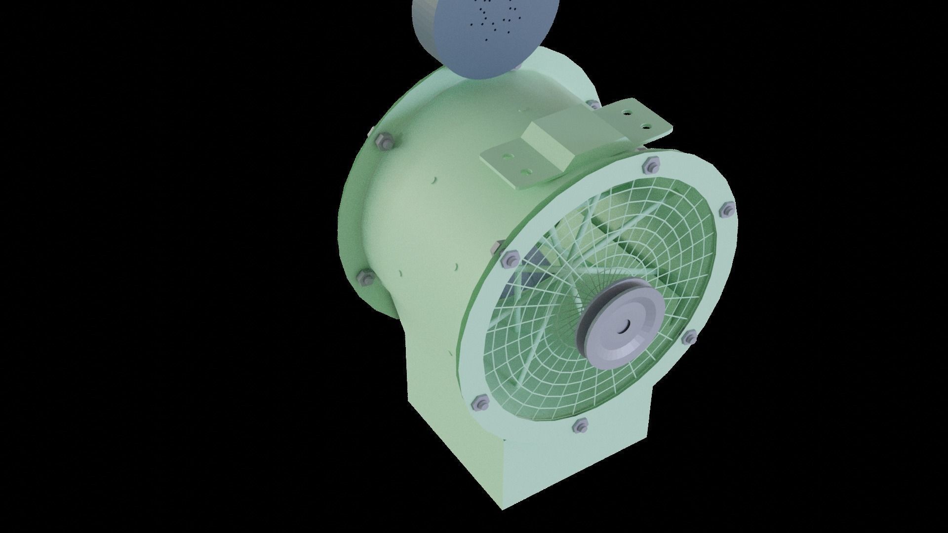 Electric Motor Blower Fan - Belt Driven 3D model | CGTrader