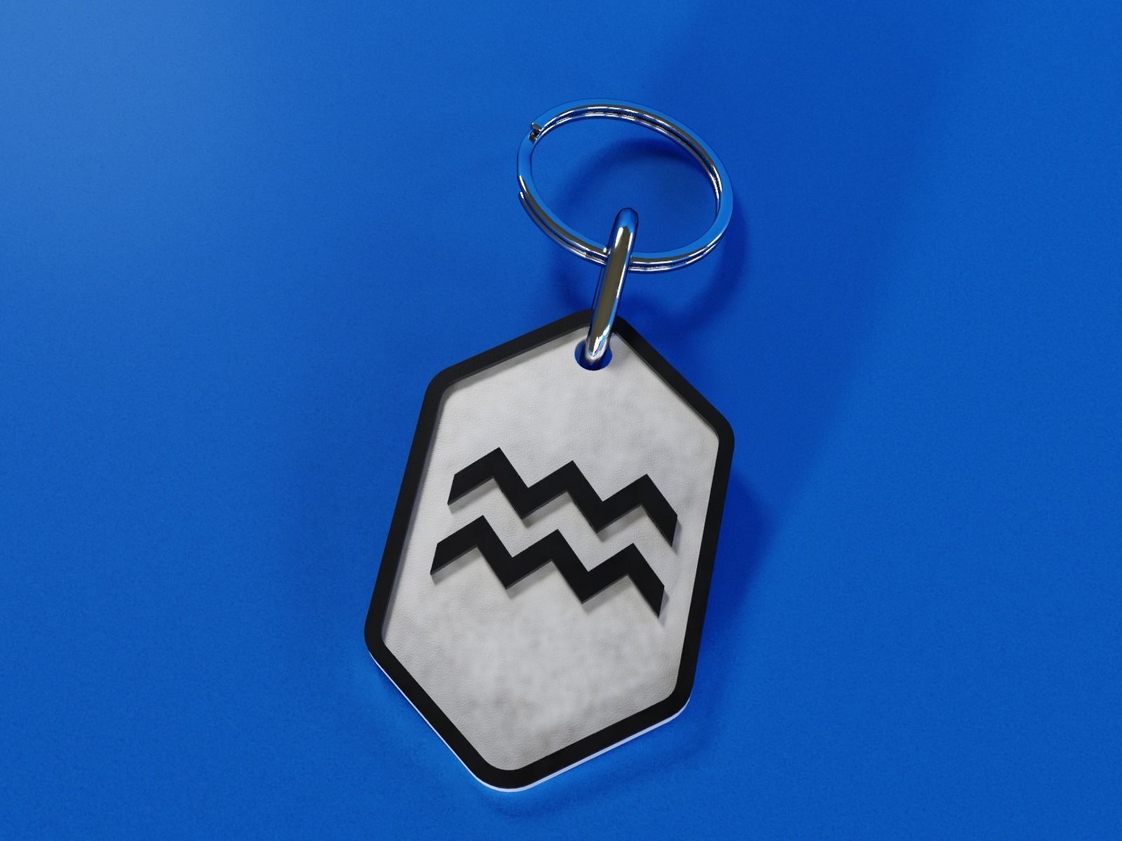 aquarius pendant key ring 3D model 3D printable | CGTrader