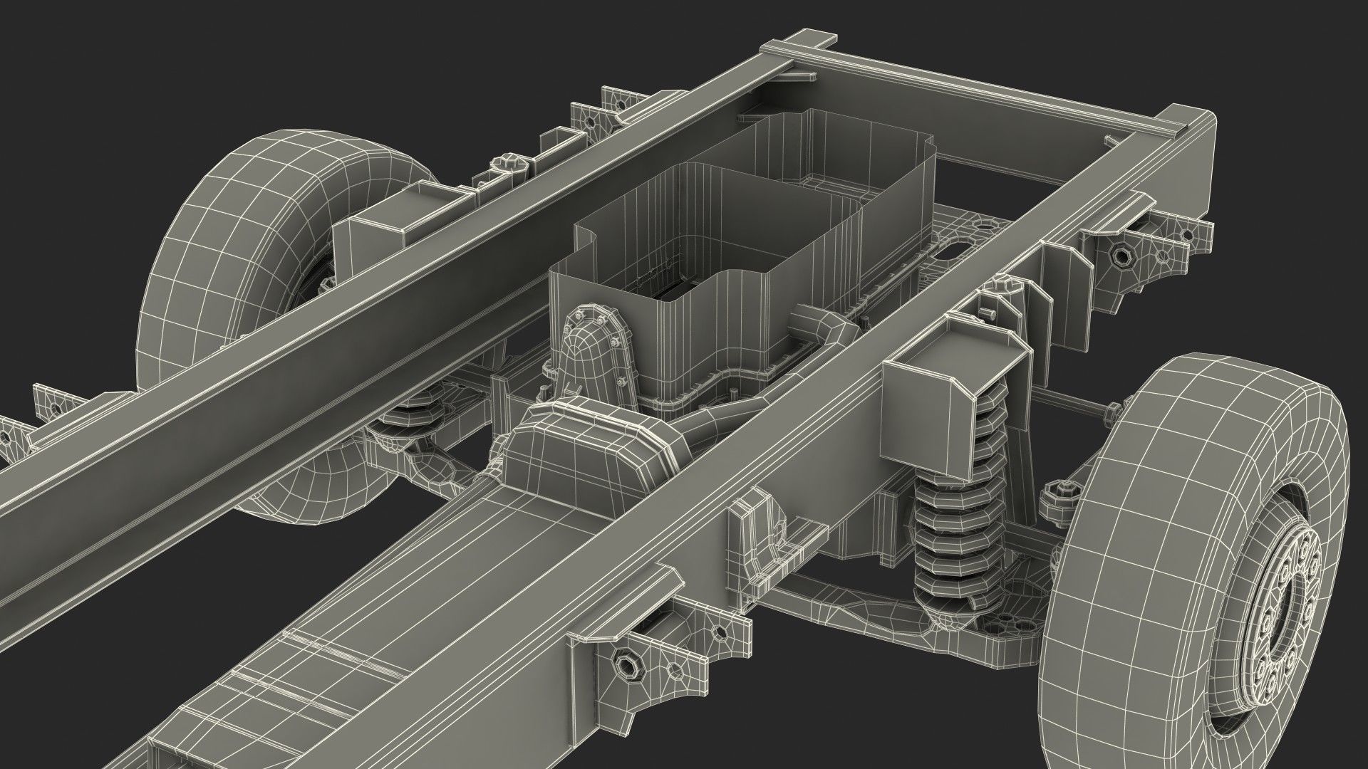 Truck Chassis 2x4 3D model | CGTrader