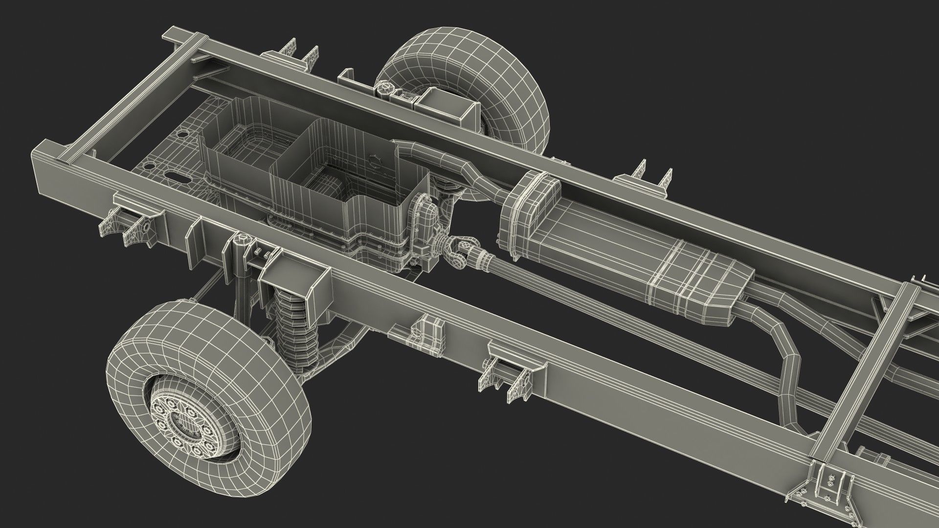 Truck Chassis 2x4 3D model | CGTrader