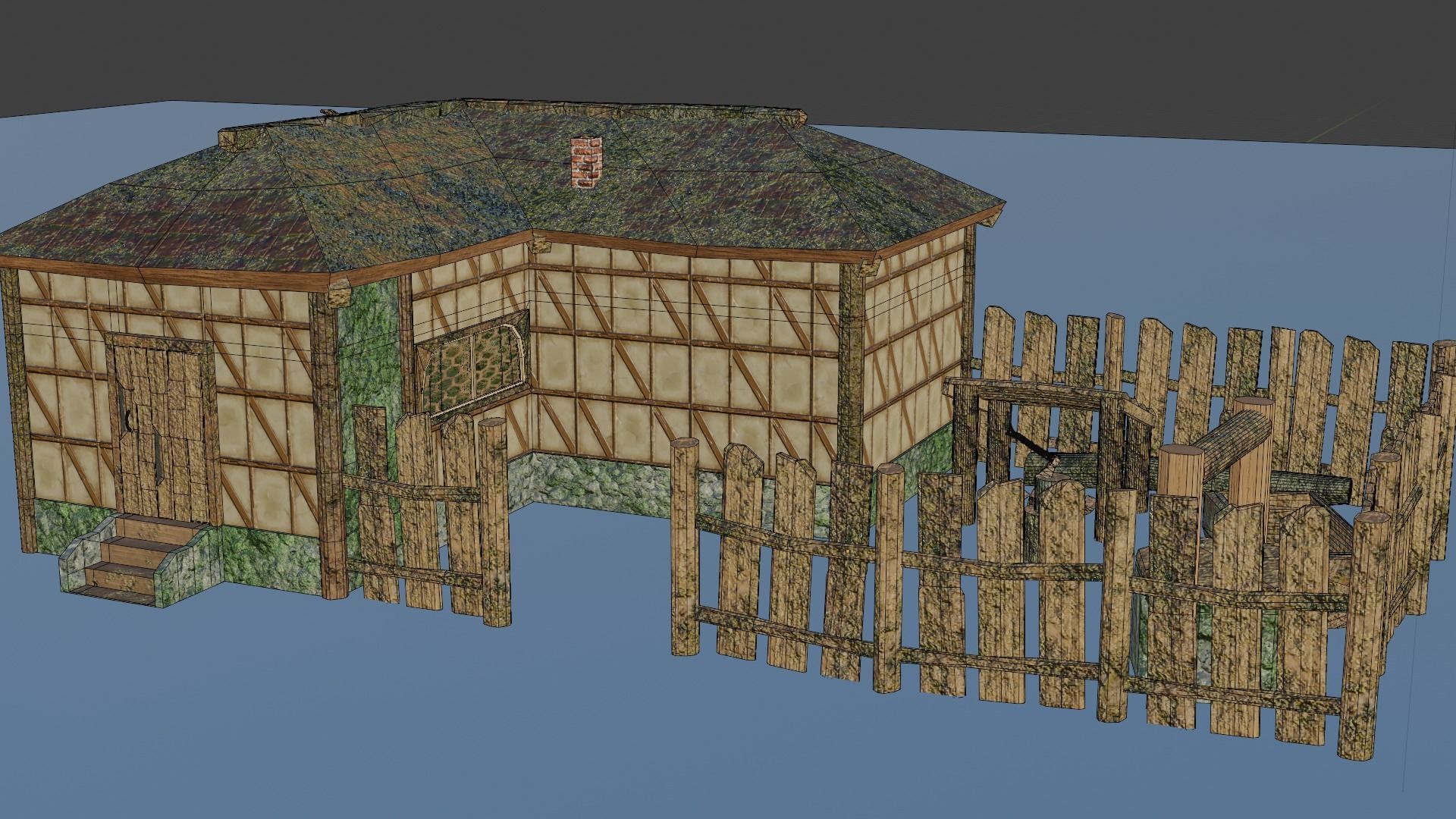 3D model medieval old clay house VR / AR / low-poly | CGTrader