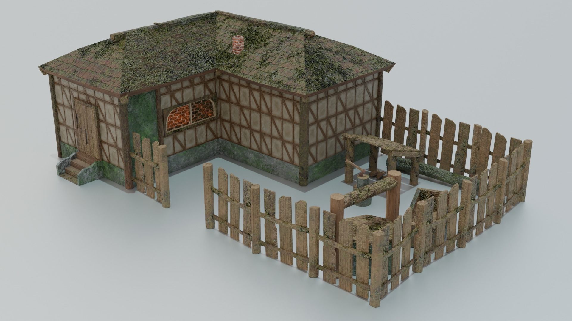 3D model medieval old clay house VR / AR / low-poly | CGTrader