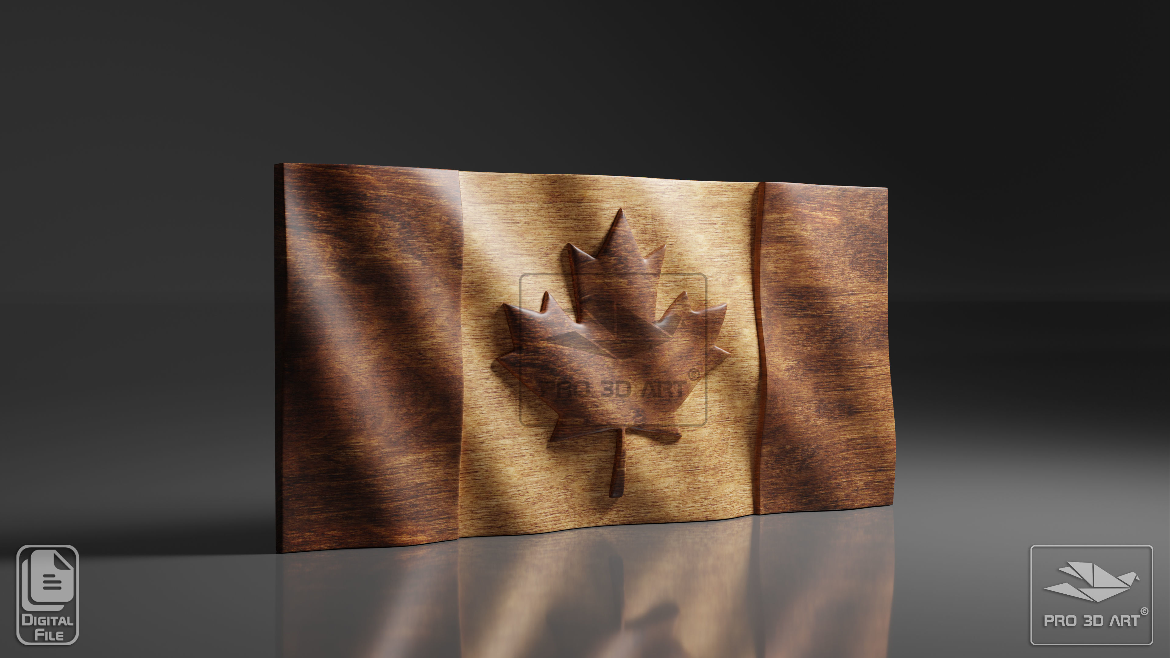 Canada Wavy Flag - CNC Files For Wood 3D STL Model 3D model | CGTrader