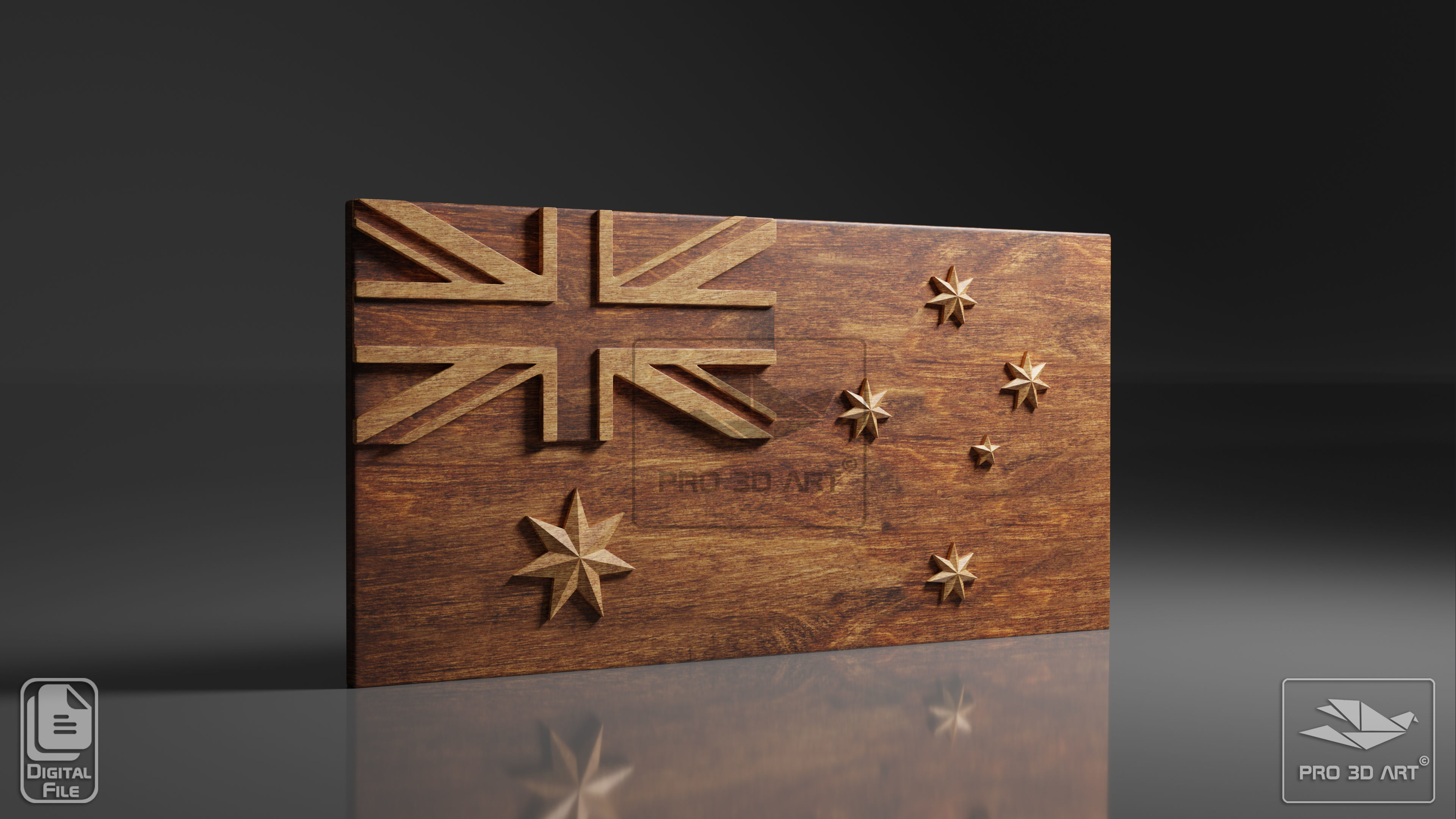 Australia Flag - CNC Files For Wood 3D STL Model 3D model | CGTrader