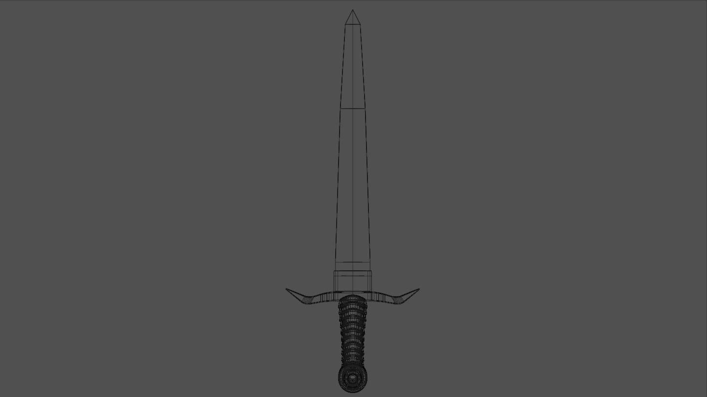3D model Low Poly Battle Sword - Blender Cycles Render VR / AR / low ...