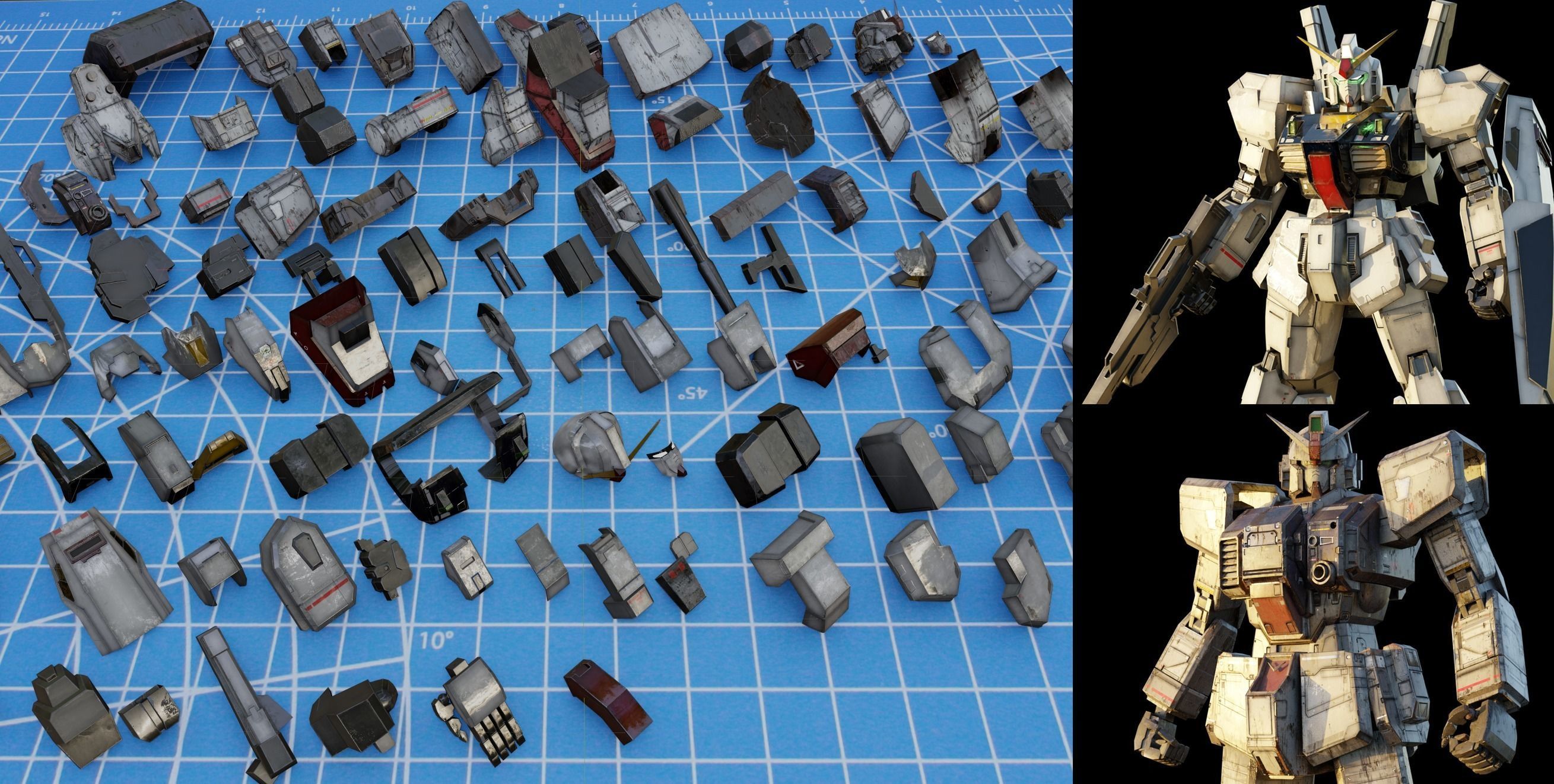 3D model 100 mech kitbash for mech-robot VR / AR / low-poly | CGTrader