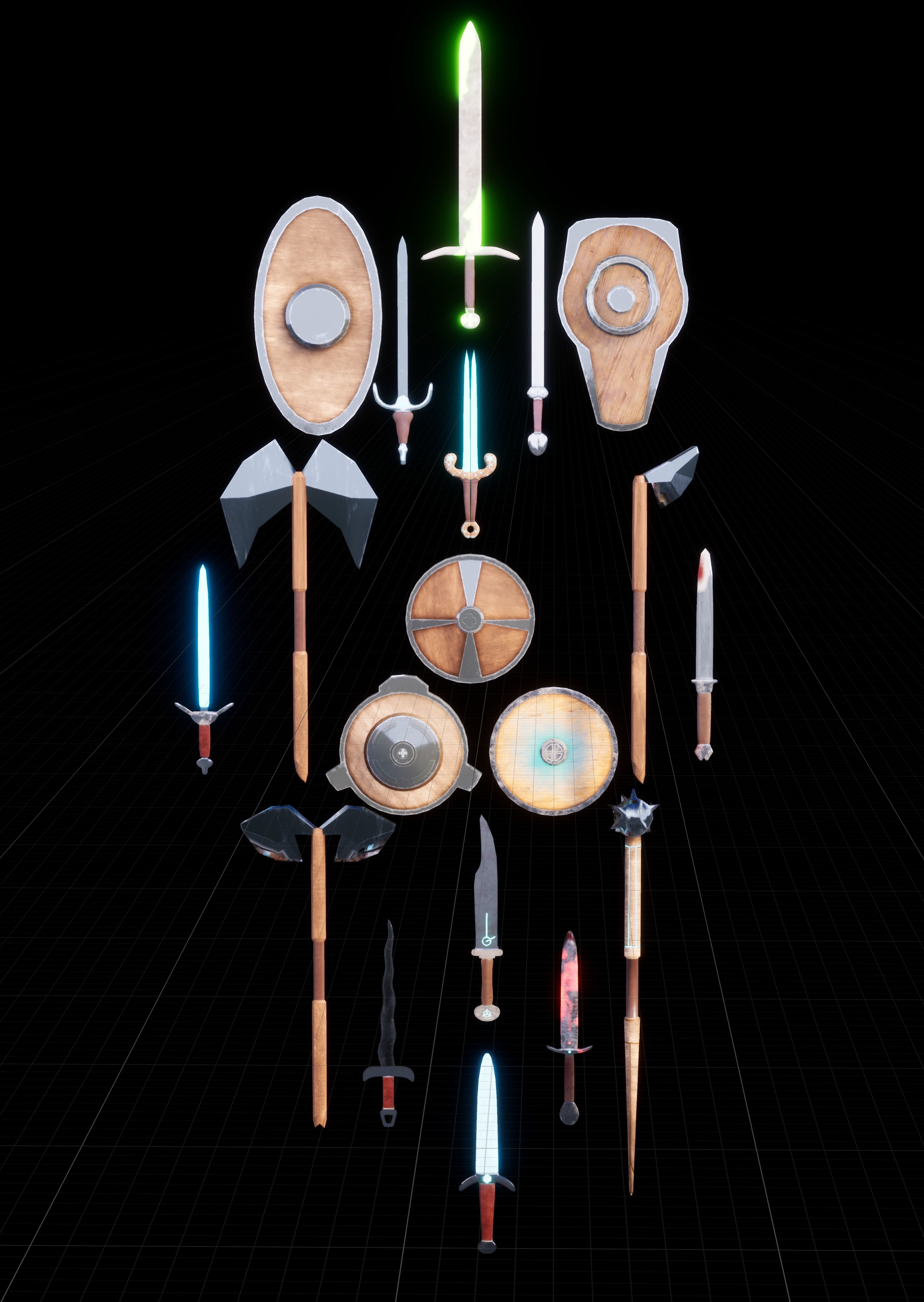 3D model Stylized Melee Pack VR / AR / low-poly | CGTrader